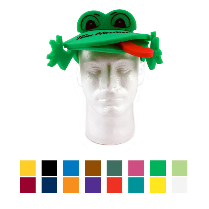 Custom Printed Foam Frog Visor with Tongue Out