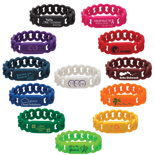 Custom Printed Identity Links Silicone Wristband