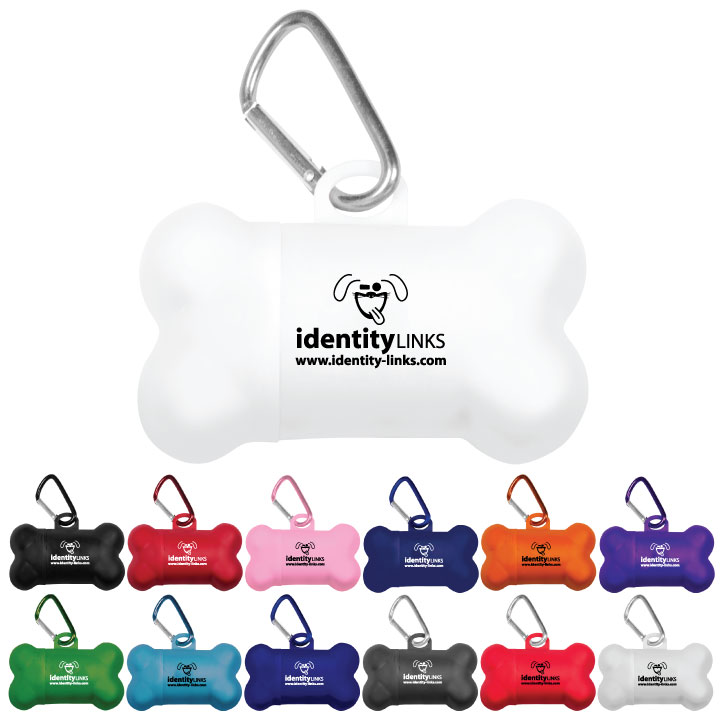 Custom Printed Identity Colorific Bone Shaped Dog Bag Dispensers