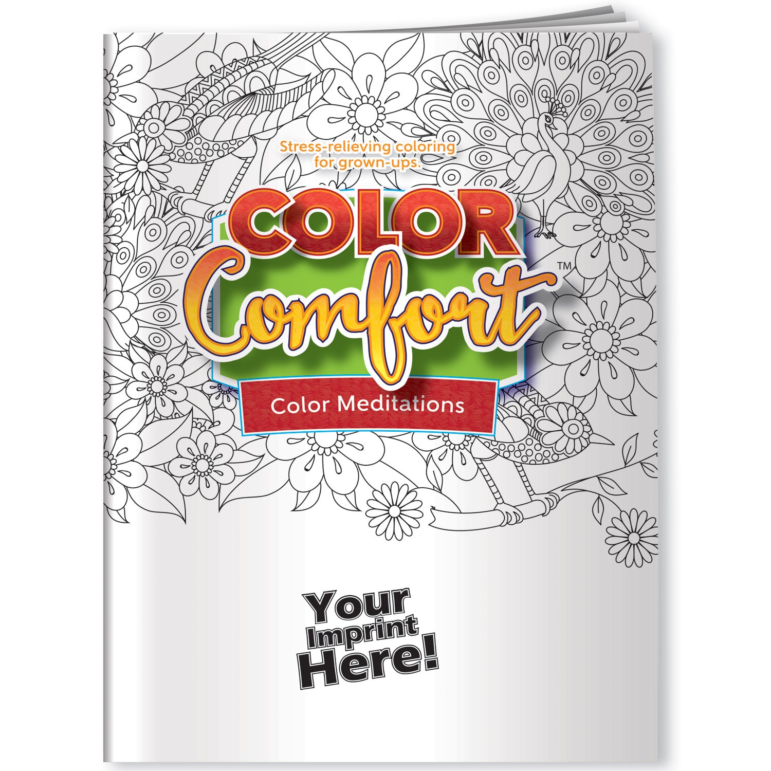 Custom Printed Color Comfort Color Meditations Adult Coloring Book