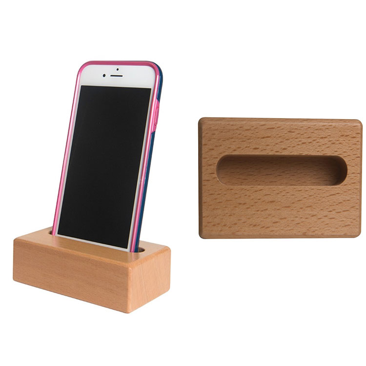 Imprinted Classy Wooden Block Phone Holder