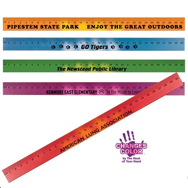 Custom Printed 30 cm Mood Changing Wood Rulers