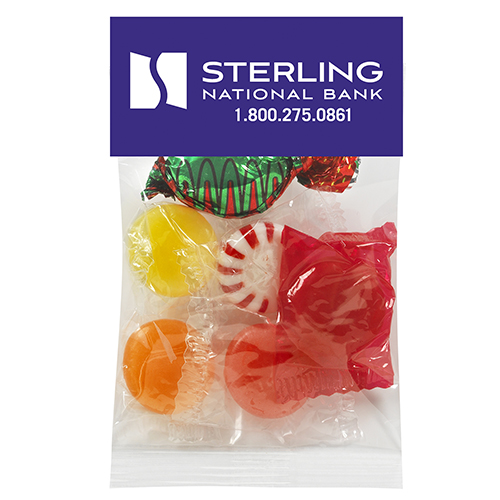 Custom Imprinted 1 oz Hard Candy Mix in Custom Header Bags