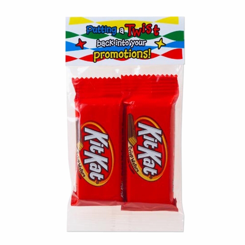 Custom Imprinted 1 oz Fun Size Kit Kat Bars in Custom Header Bags