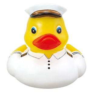 Ship Captain Rubber Duck with Logo
