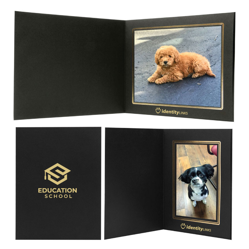 Promotional Classic Black Photo Mounts with Gold Trim