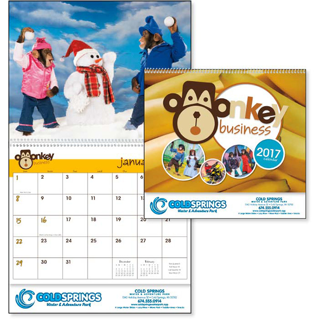 Monkey Business Wall Calendarwith Logo