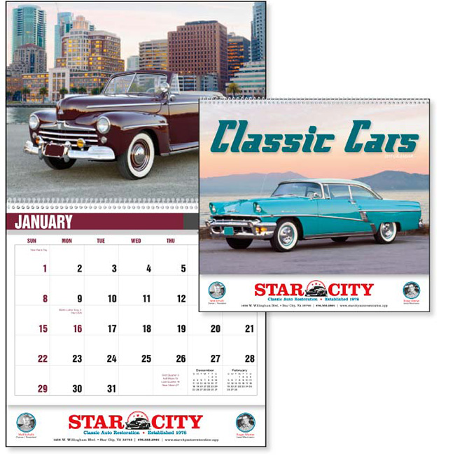 Promotional Classic Cars Wall Calendar