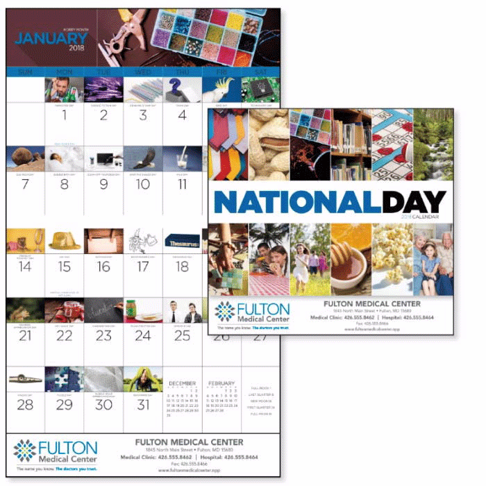Custom Printed National Day Wall Calendar