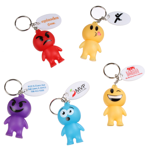Custom Printed Emoji Face Character Key Chain