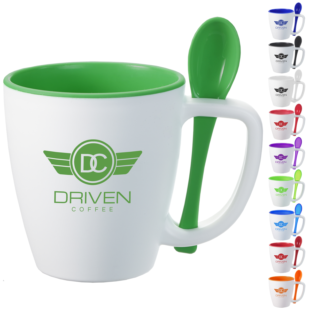 Promotional Logo 16 oz. Stir'N Sip Plastic Spooner Mug