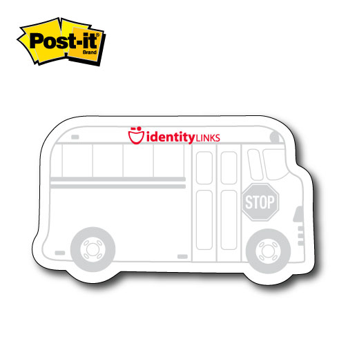 Imprinted Bus Shaped Post It Notes