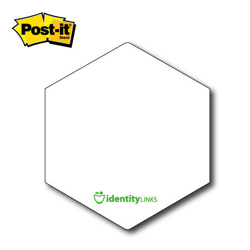 Imprinted Hexagon Shaped Post It Notes | Identity Links