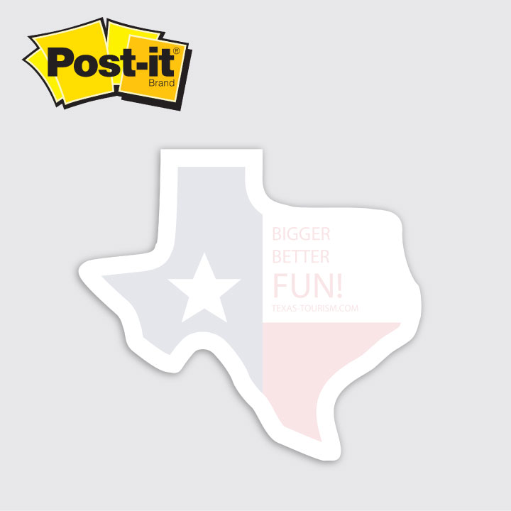 Custom Printed Texas Shaped Post It Notes
