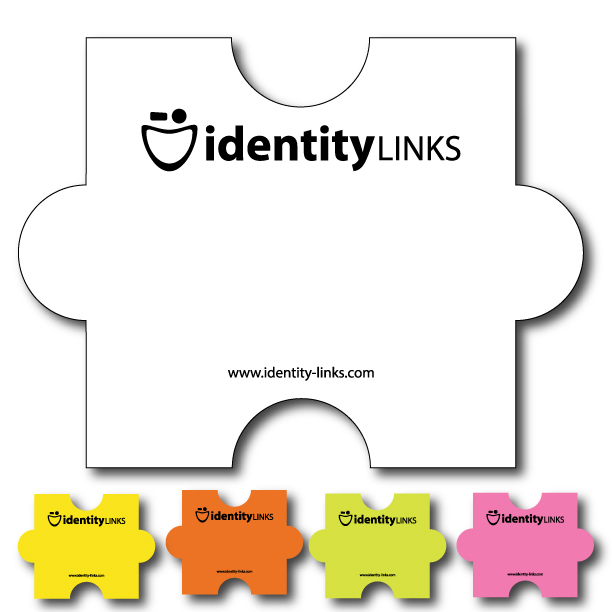 Custom Printed Puzzle Shaped Jumbo Post-It Notes - 25 Sheet