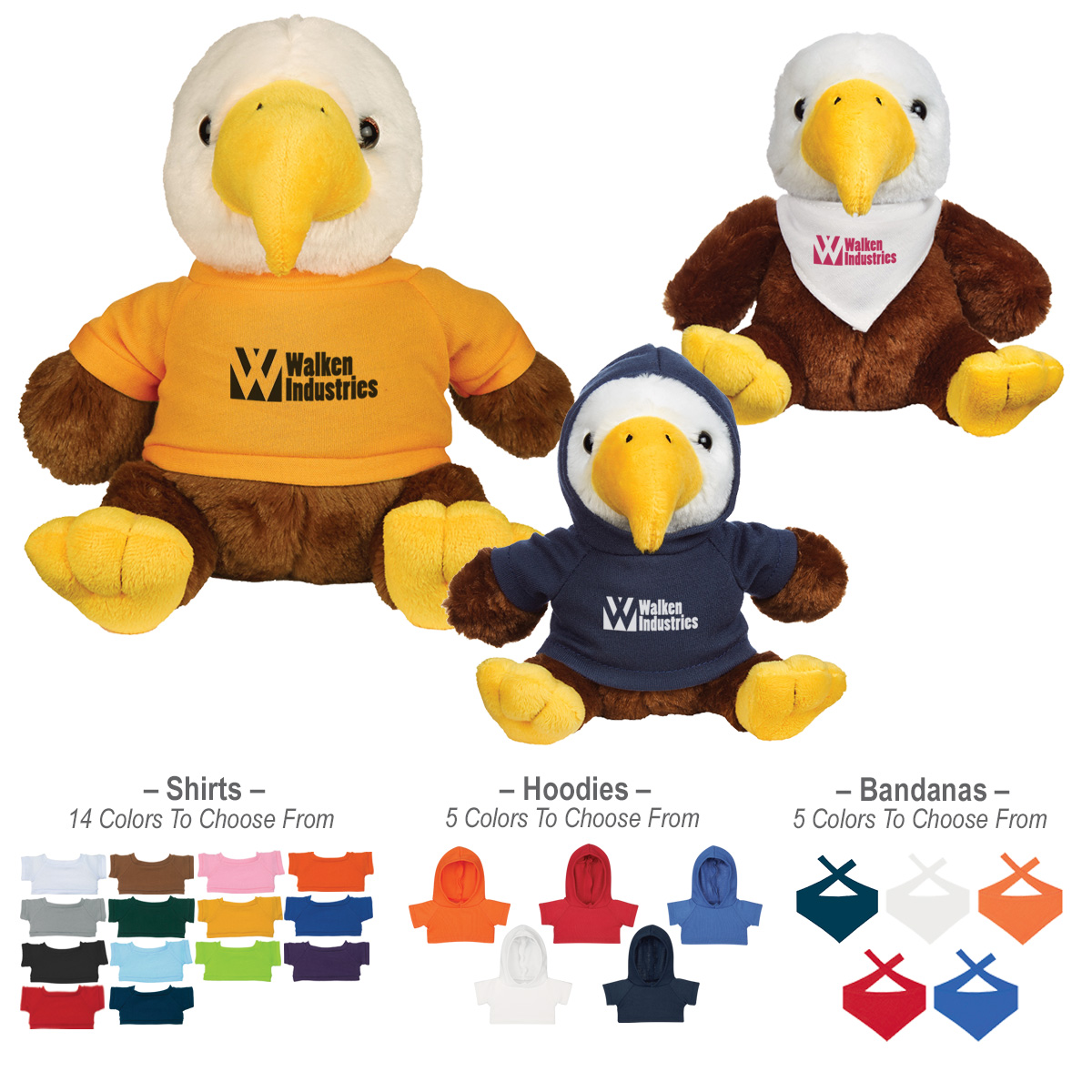 Custom Imprinted 6 inch Stuffed Bald Eagle