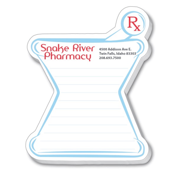 Custom Imprinted 25 Sheets Mortar and Pestle Sticky Note (3.75x4.75)