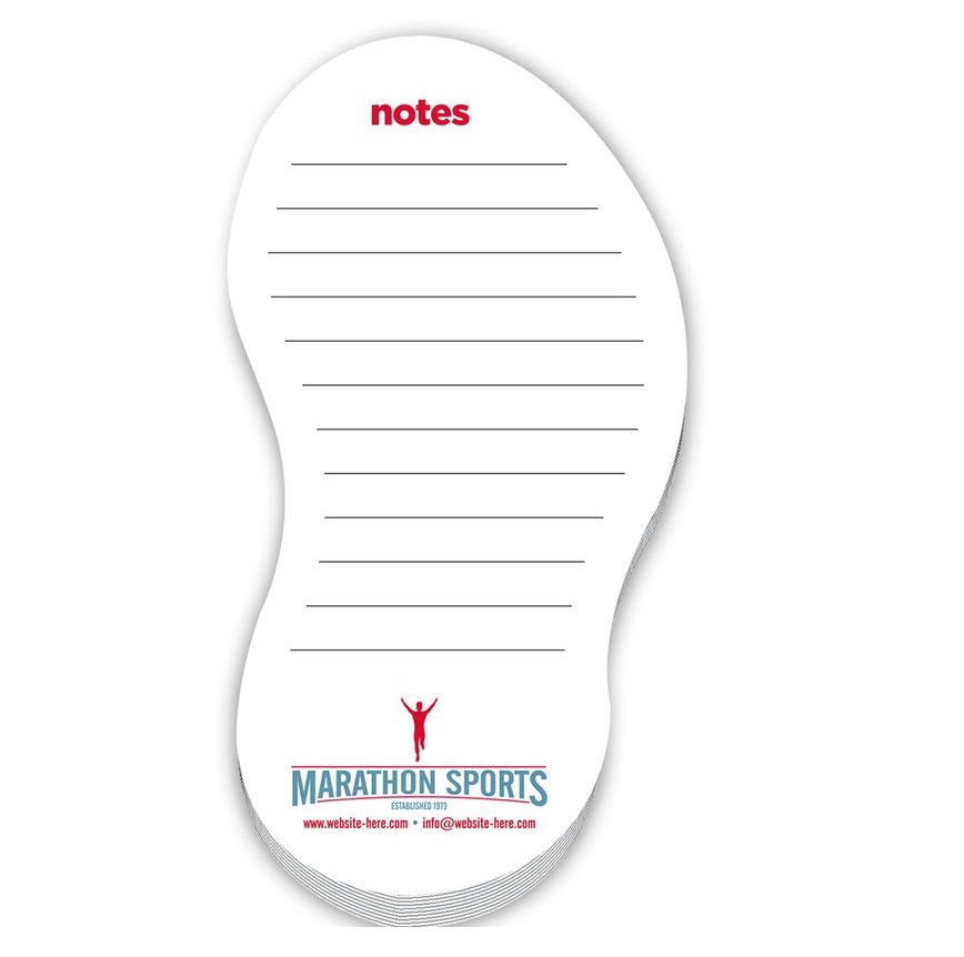Custom Imprinted 100 Sheet Shoe Print Sticky Notes