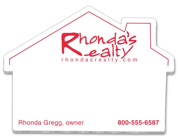 Custom Imprinted 100 Sheet House Shaped Sticky Notes (3.7x2.7)