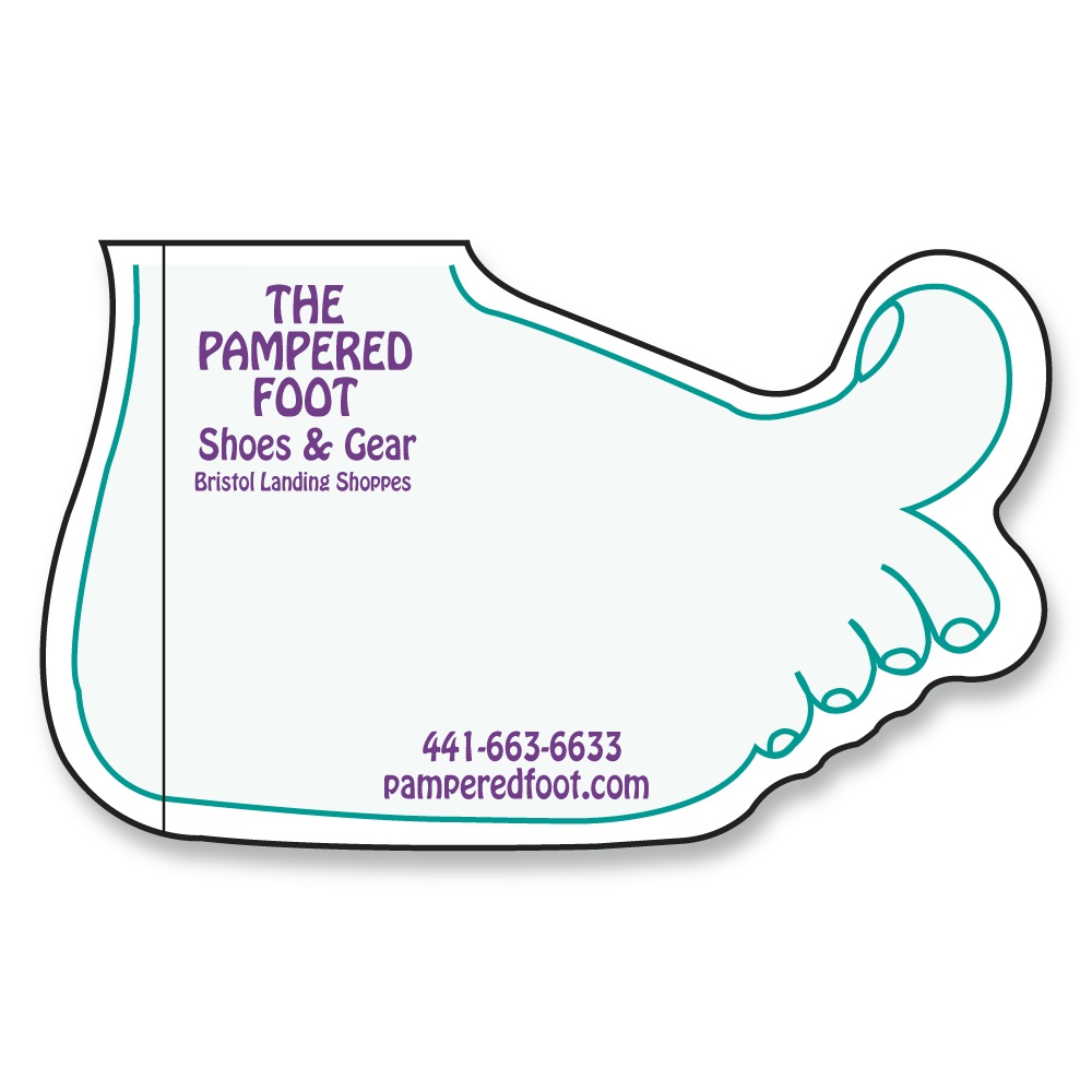 Custom Imprinted 25 Sheet Medium Foot Shaped Sticky Notes