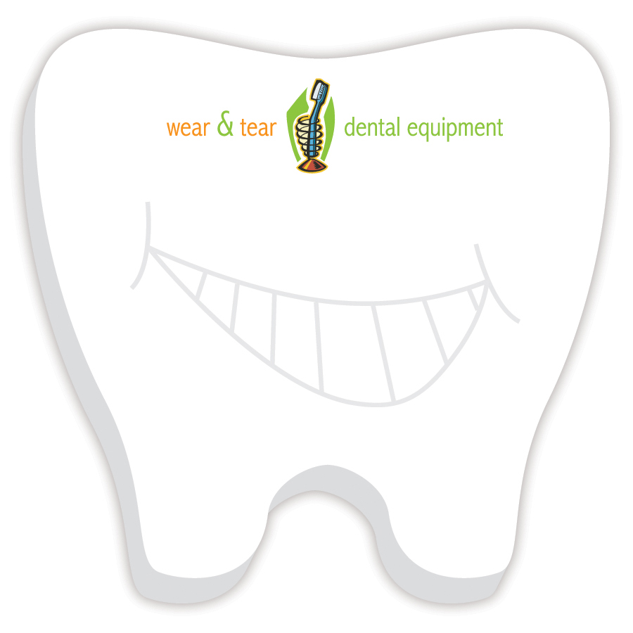 Custom Imprinted 25 Sheet BIC 3 x 3 Tooth Shaped Adhesive Notepad