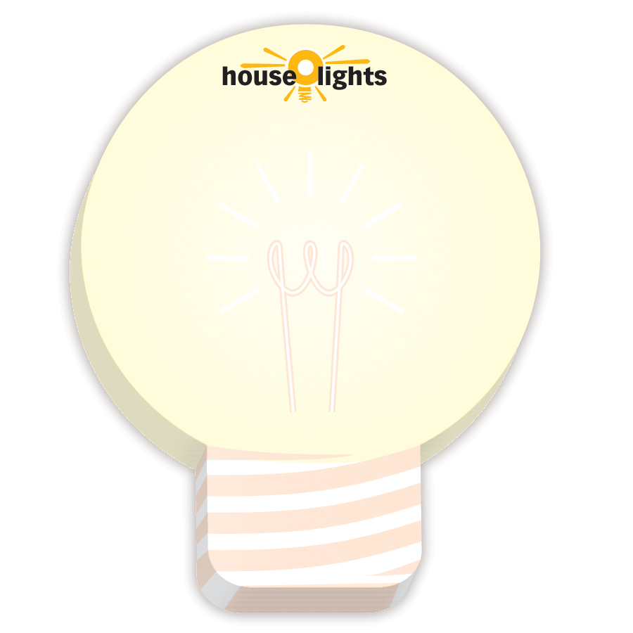 Custom Imprinted 25 Sheet BIC 3 x 3 Light Bulb Shaped Adhesive Notepad