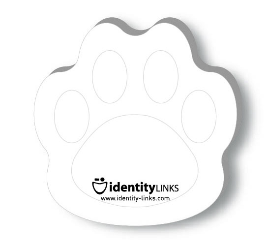 Imprinted 25 Sheet BIC 3 x 3 Paw Shaped Adhesive Notepad