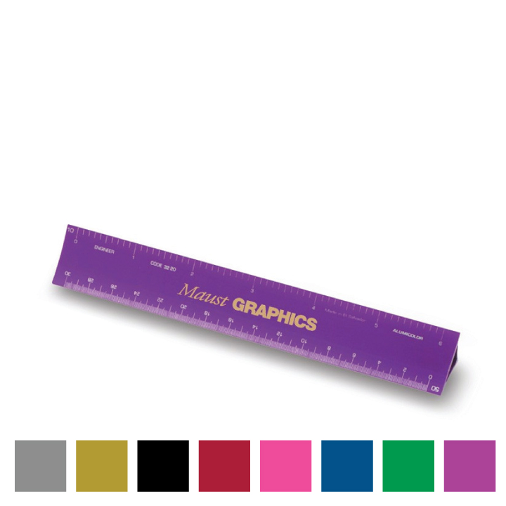 Custom Printed 6 inch Alumicolor Engineer Triangular Hollow Drafting ...