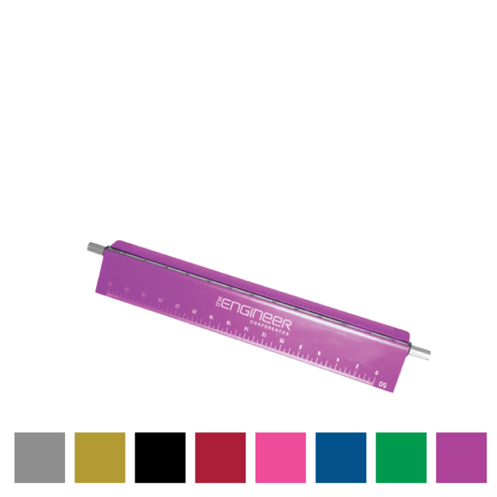 Custom Imprinted 6 inch Alumicolor Select-a-Scale Engineer Drafting Ruler