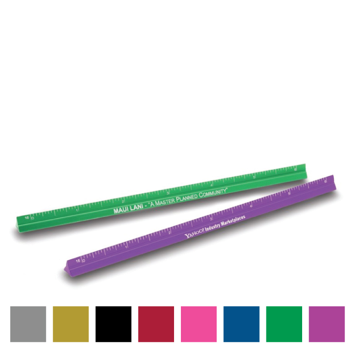 Custom Printed 6 inch Alumicolor Architect Triangular Pocket Scale