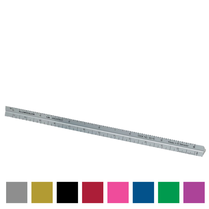 Custom Printed 6 inch Alumicolor L2R Architect Triangular Pocket Scale