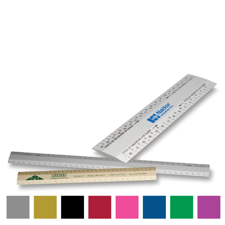 Custom Imprinted 12 inch Alumicolor Joist/Truss Architect Scale Ruler