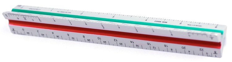 Custom Printed 6 inch Alumicolor Color Coded Architect Triangular Solid ...