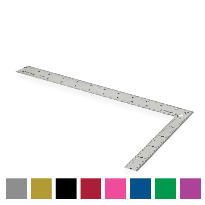 Custom Printed 6 x 12 Alumicolor Small L Square Ruler