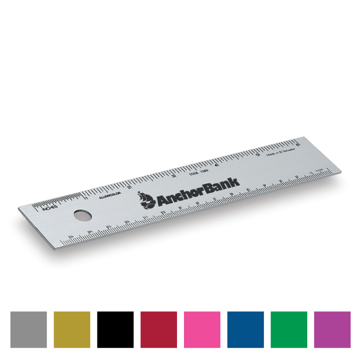 Custom Printed 6 inch Alumicolor Straight Edge Ruler with Center ...