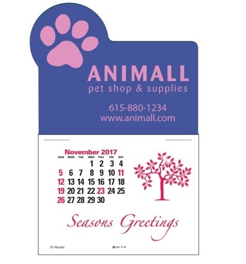 Promotional Paw Print Self-Adhesive Calendar