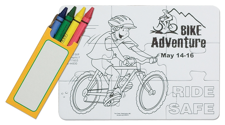 Custom Printed Bike Safety Coloring Puzzle