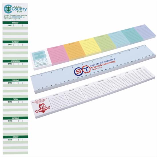 Custom Printed 12" x 2" Bic Memo Tab Adhesive Notepad, 25 Sheets