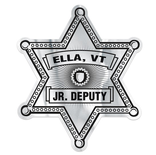 Promotional Sheriff Star Lapel Sticker on Roll