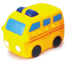 Custom Imprinted Rubber School Bus Toy
