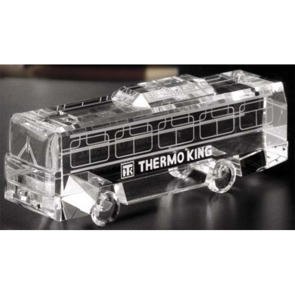 Custom Imprinted Coach Bus Crystal Award