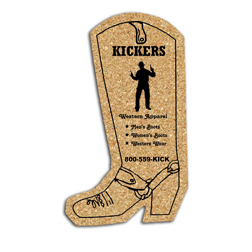 Promotional King Size Cork Cowboy Boot Coaster