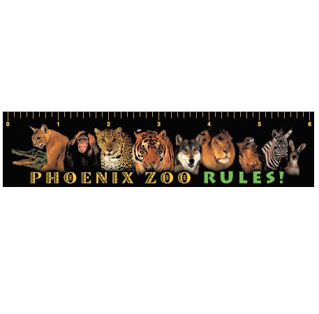 Custom Imprinted Full Color Zoo Theme Ruler Magnet