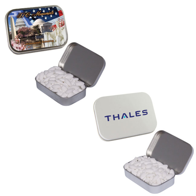 Custom Imprinted Large Rectangle Tin Full of Treats