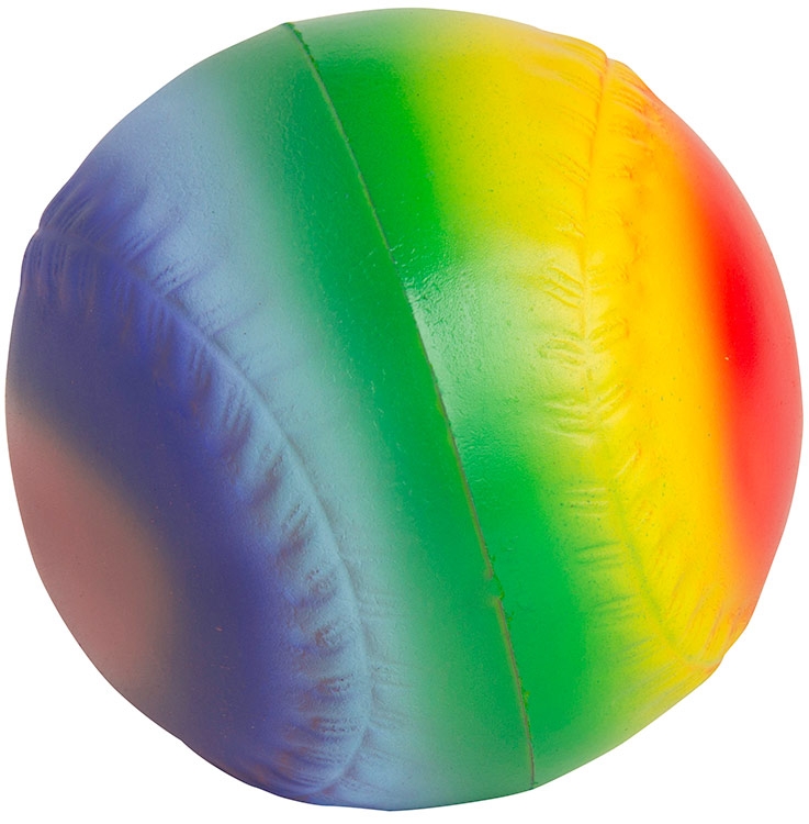 Custom Printed Rainbow Baseball Stress Reliever