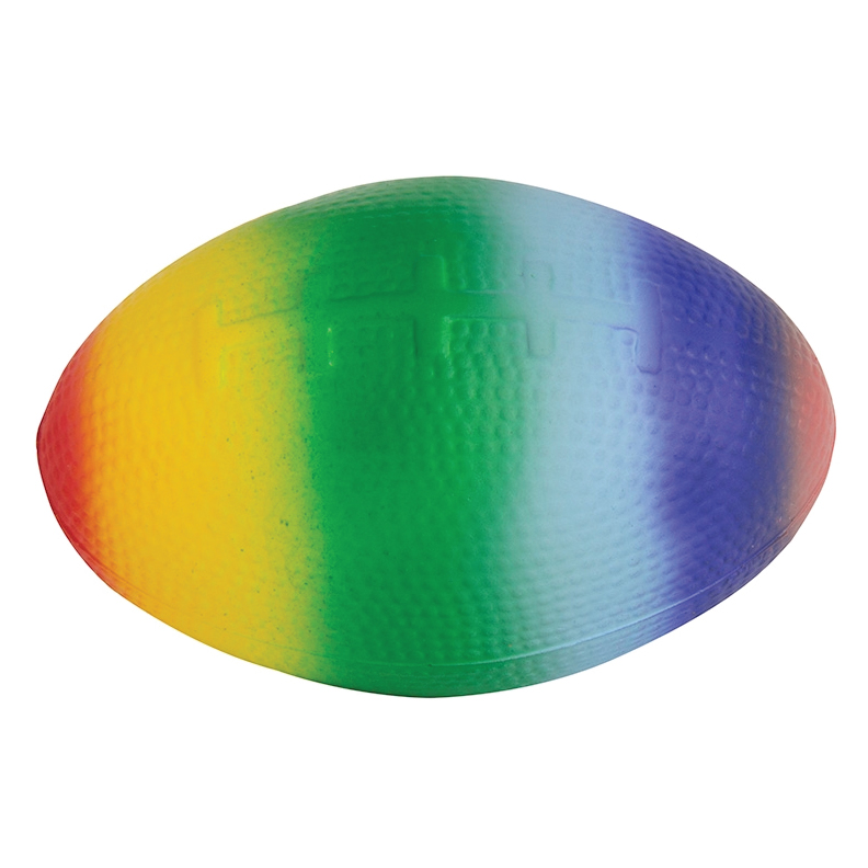 Custom Printed Rainbow Football Stress Reliever
