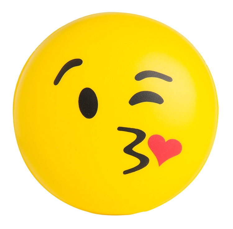 Custom Printed Kissy Face Emoji Stress Reliever