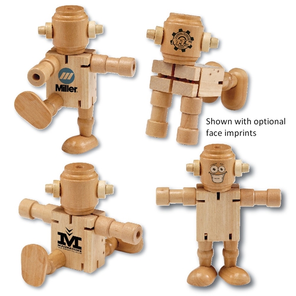 Custom Printed Fun Wooden Robot
