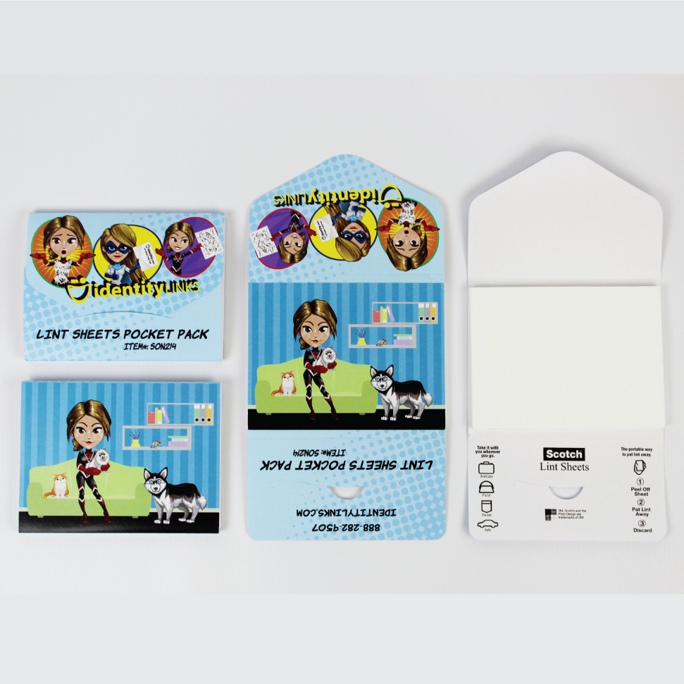 Custom Printed Disposable Scotch Lint Sheets Pocket Pack