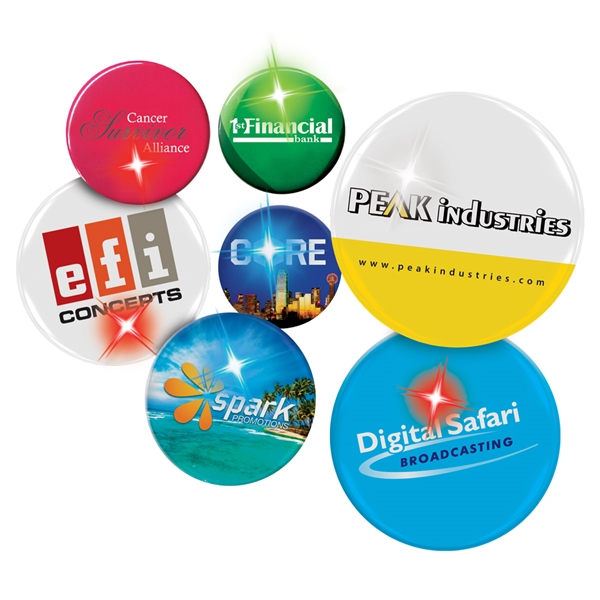 Custom Imprinted 3" Round Flashing LED Button